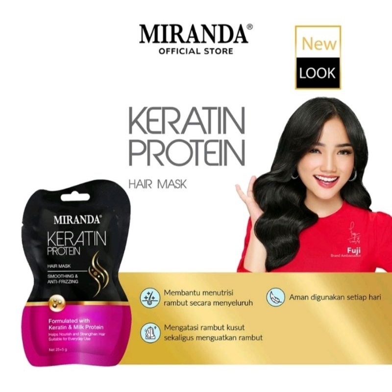 Jual MIRANDA KERATIN PROTEIN Hair Mask 25+5ml || Smoothing & Anti ...