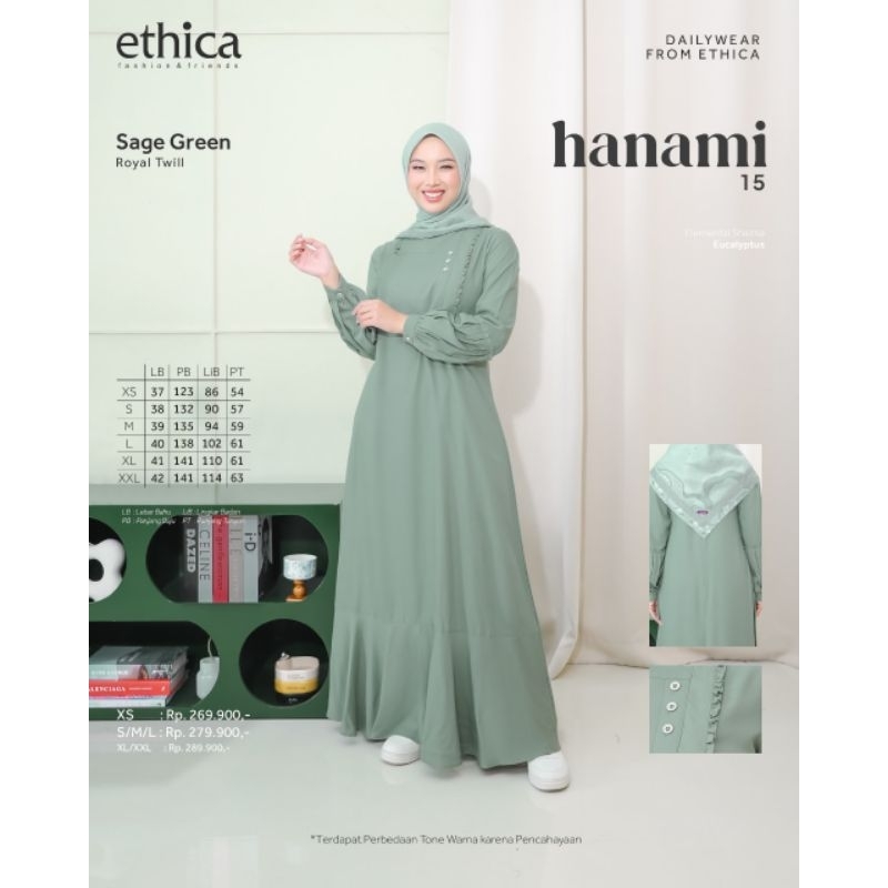 Jual PO GAMIS ETHICA HANAMI 15 SAGE GREEN ORI | Shopee Indonesia