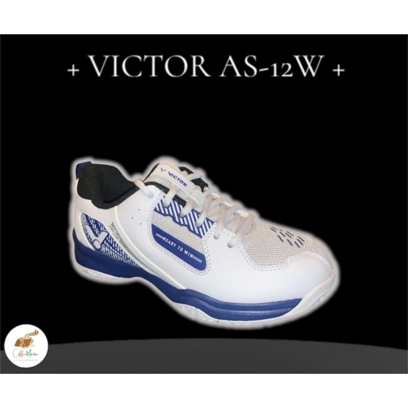 Jual Sepatu Badminton Victor AS-12W Wide Original | AS-12W AB WHITE ...
