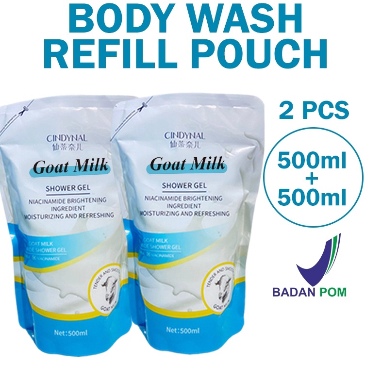 Jual KODE E24Q 2PCS CINDYNAL Refill Goat Milk Body Wash Niacinamide ...