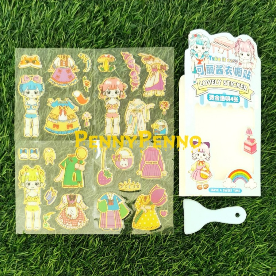 Jual Stiker Anak Putri Dress Up / Stiker Transparan Fashion Ganti Baju ...