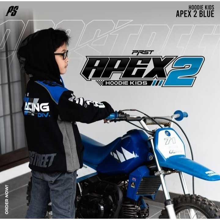 Jual Hoodie Balap Racing Anak Apex2 Blue Jaket Kekinian Bahan Lembut ...