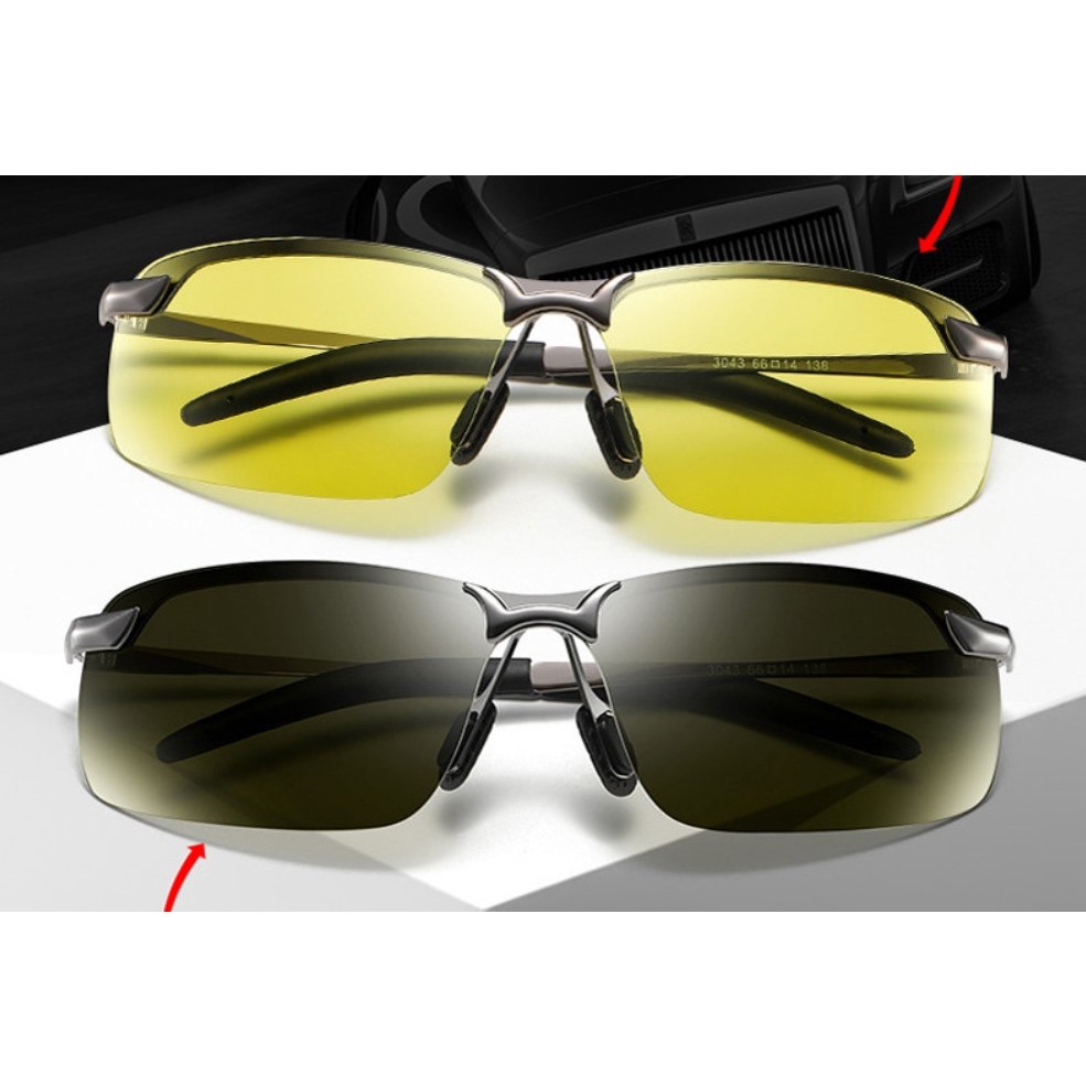 Jual Kacamata Photochromic Polarized Yellow Night Vision Anti Silau UV400 Siang dan Malam Pria ...