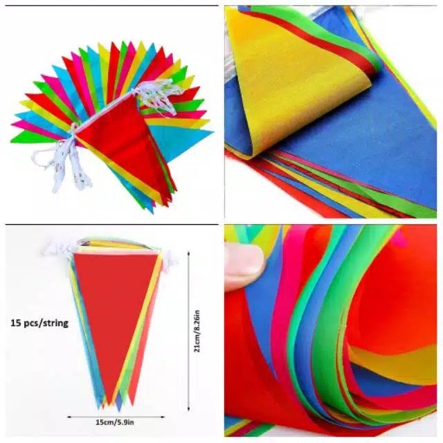 Jual Bendera Kain Segitiga Warna Warni - Umbul Umbul Bendera Hias ...