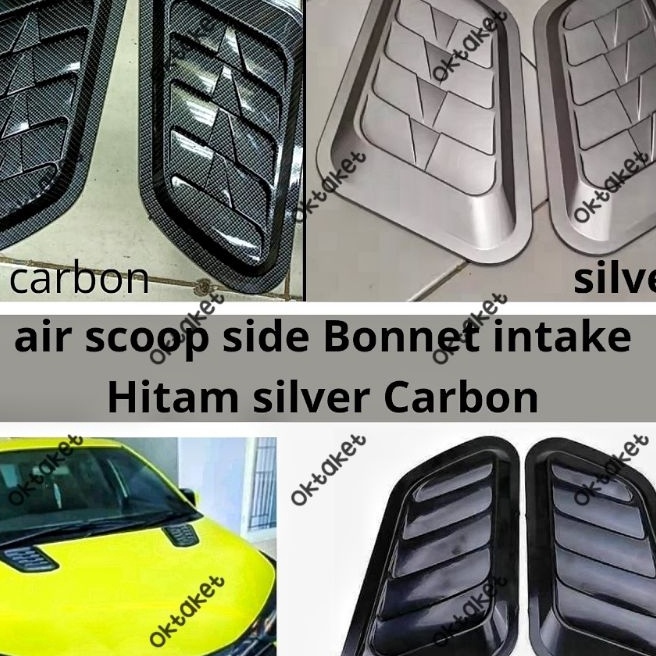 Jual KI3 air scoop air flow intake turbo side bonnet carbon silver ...
