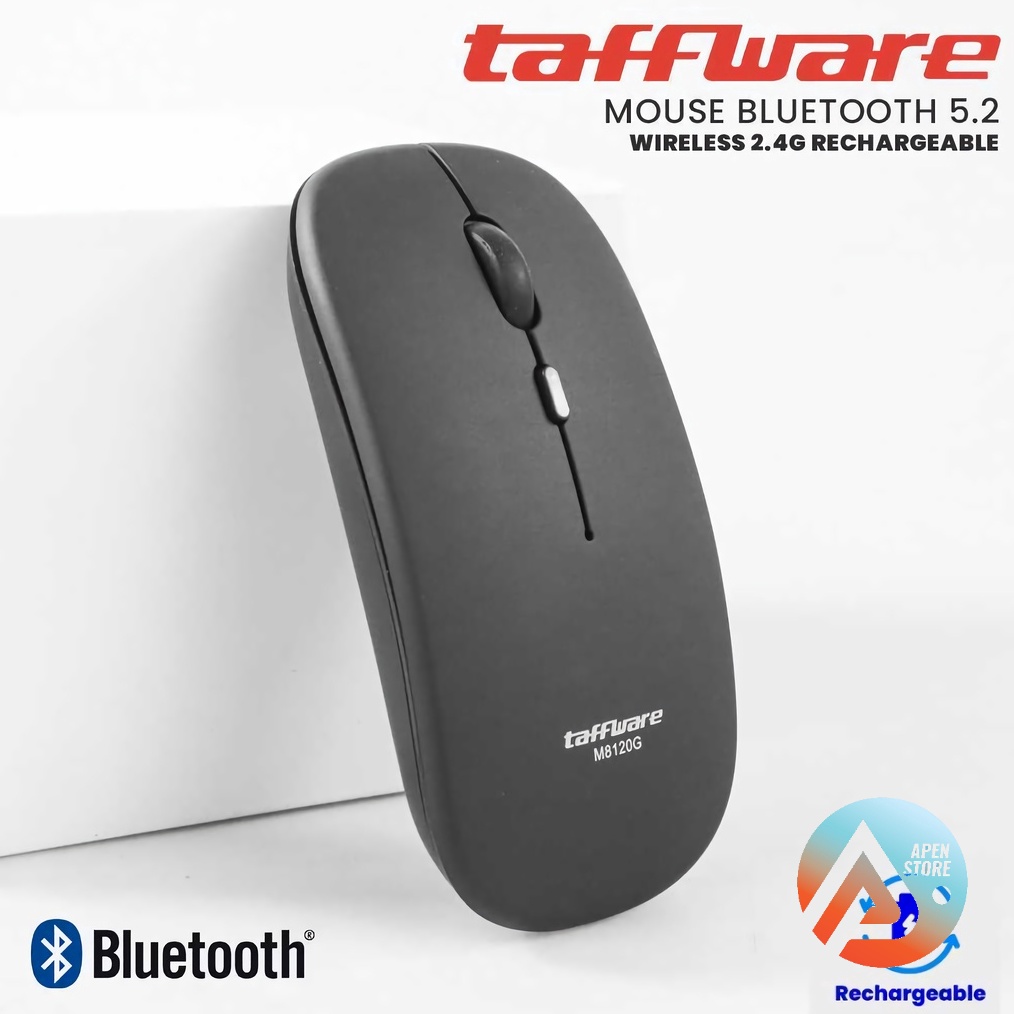 Jual EKSKLUSIF APEN Mouse Bluetooth 5 Wireless 24G Rechargeable Tanpa ...