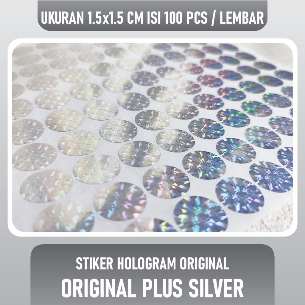 Jual Stiker Hologram Original BULAT _ ORIGINAL PLUS 1.5x1.5 cm SILVER ...