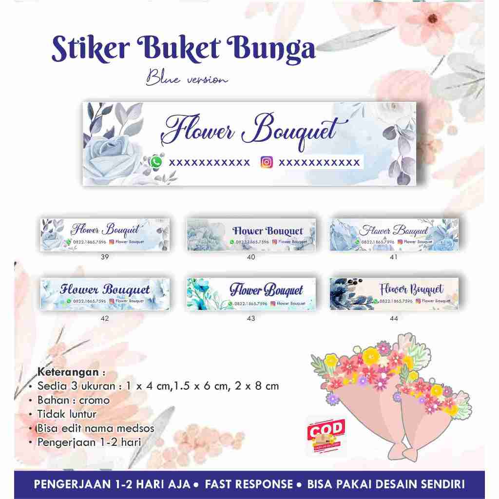 Jual Stiker Bunga / Buket / Bouquet / Flower BLUE | Shopee Indonesia