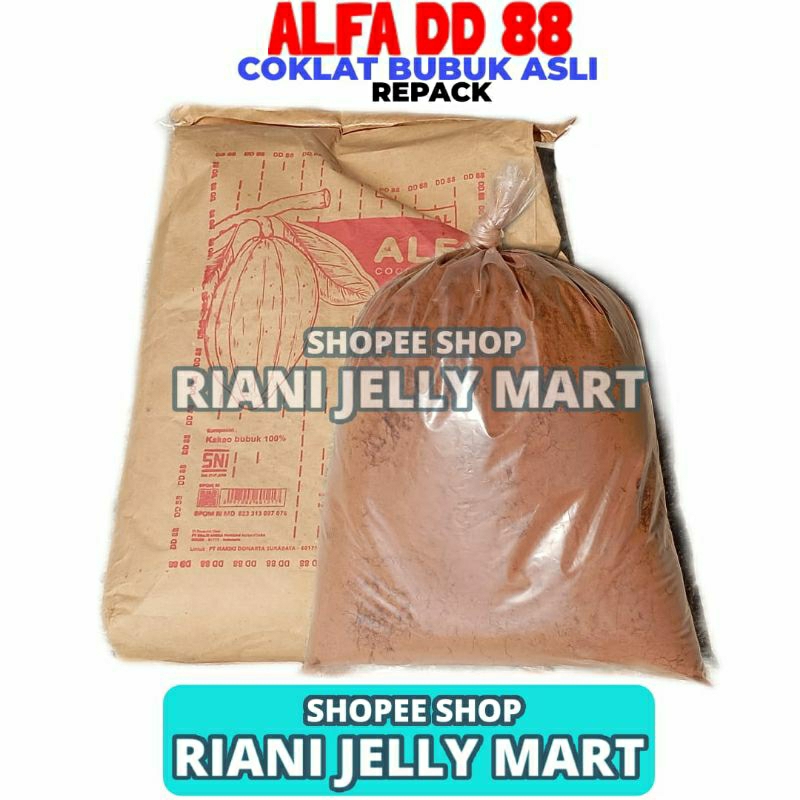 Jual Coklat Bubuk Asli Pahit Repack Alfa DD 88 Cocoa Powder 1kg Repack ...