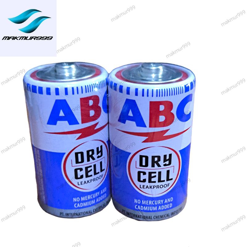 Jual baterai/batre ABC biru besar R20 size D isi 2 pcs | Shopee Indonesia