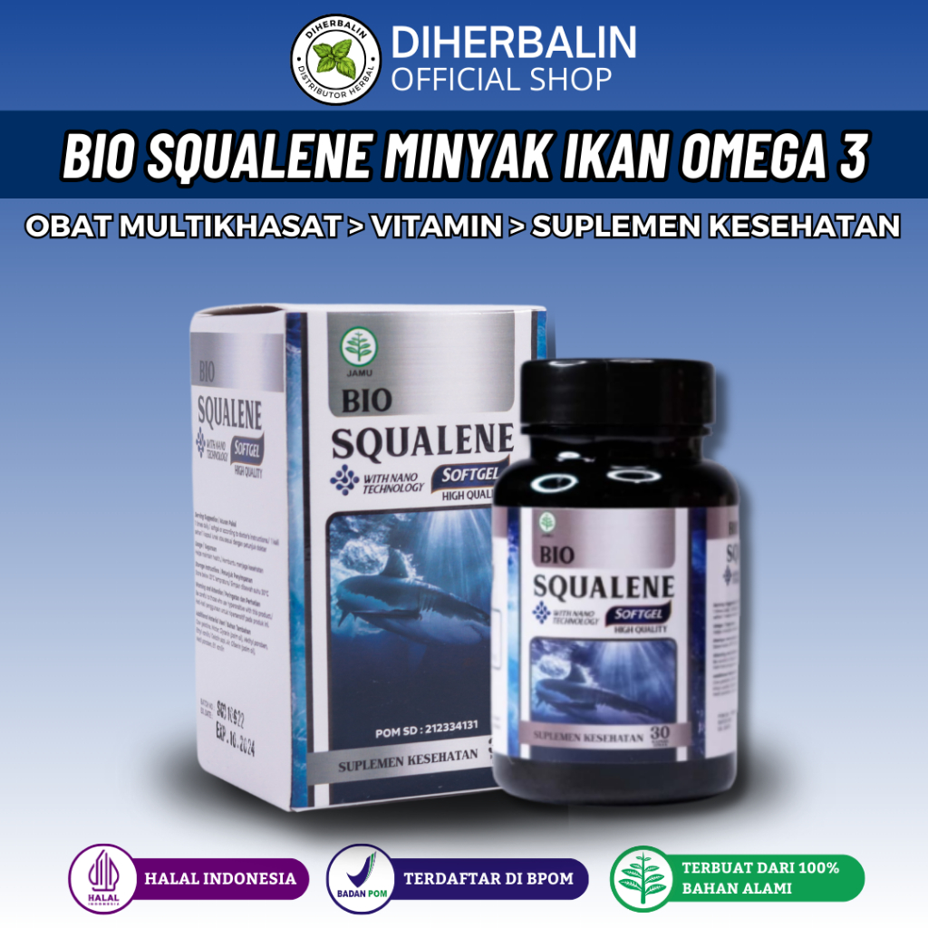 Jual Bio Squalene Softgel Minyak Ikan Omega 3 Multikhasiat Membantu ...