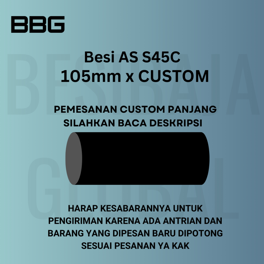Jual BESI AS S45C 105mm x CUSTOM | Shopee Indonesia