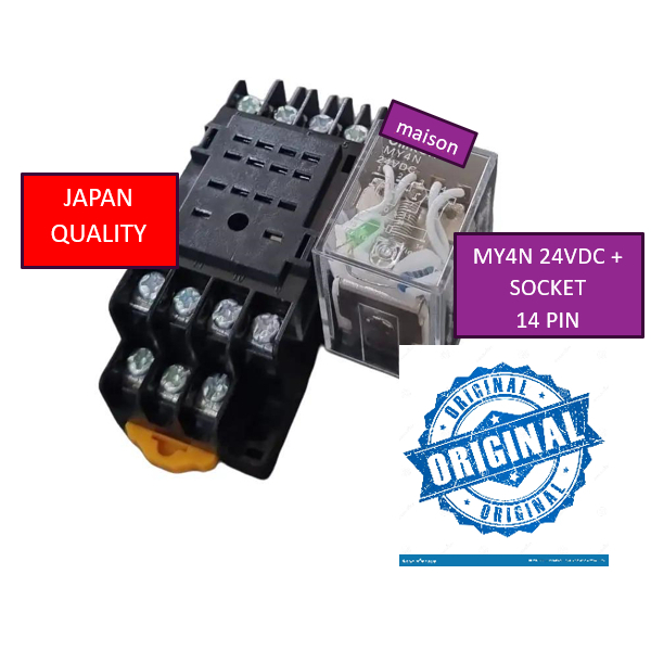 Jual Relay MY4N 24VDC Ori Jepang + socket -14 pin my4 24vdc / MY4N 24V | Shopee Indonesia