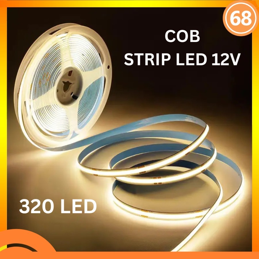 Jual [COD] Lampu Strip LED COB 12V DC 5 Meter 320 LED 8mm / Lampu Strip ...