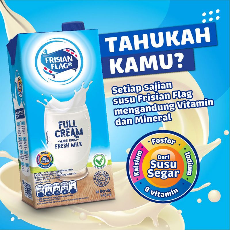 Jual Frisian Flag Susu UHT Full Cream 946mL | Shopee Indonesia