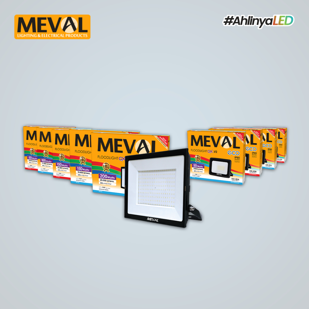 Jual MEVAL Lampu Sorot Outdoor LED Flood Light Ultra Thin GX Series ...