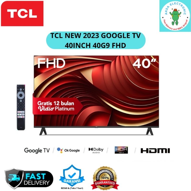 Jual TCL 40G9 LED SMART ANDROID GOOGLE TV FULL HD 43INCH | Shopee Indonesia