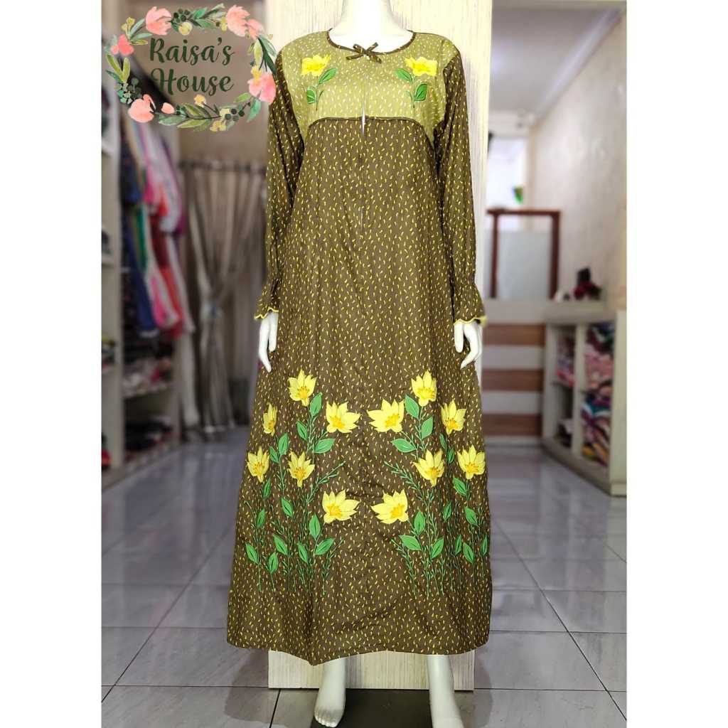 Jual DASTER LONGDRESS BORDIR KHAS MALANG - LENGAN PANJANG | HIJAU ...