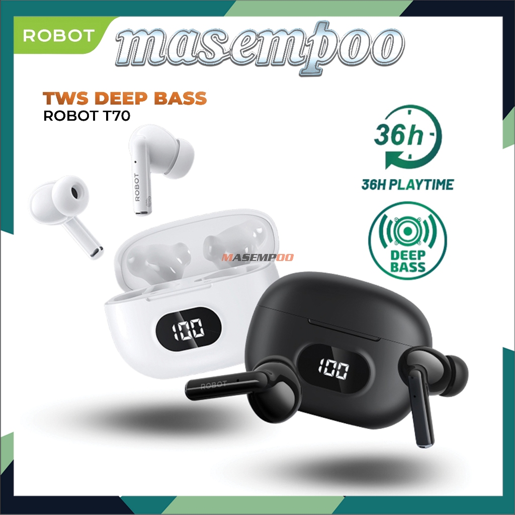 Jual Robot T70 headset bluetooth Wireless Earphone Airbuds T70 Original ...