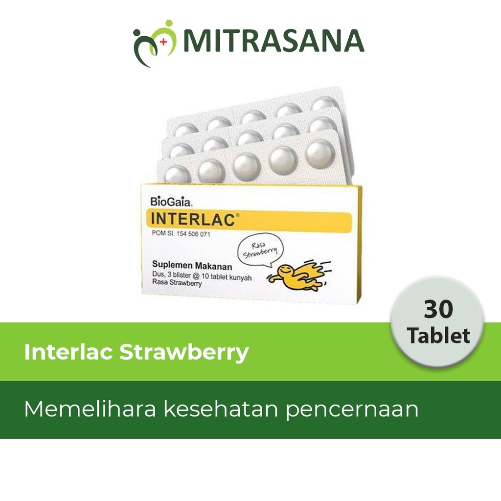 Jual Interlac Tab Kunyah Strawberry 10 Tablet - Membantu Memelihara ...