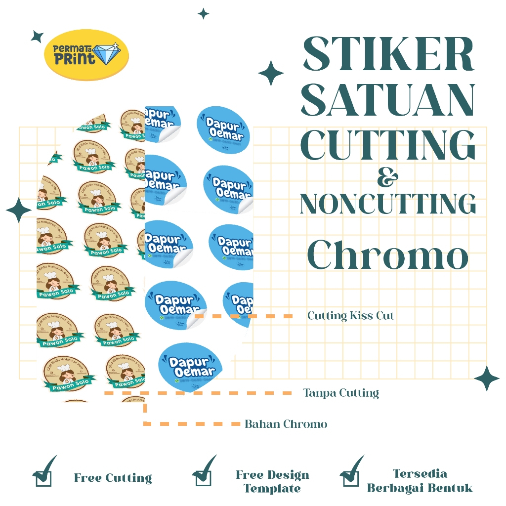 Jual [SATUAN & FREE DESIGN] Stiker Custom Chromo [CUTTING & TANPA ...