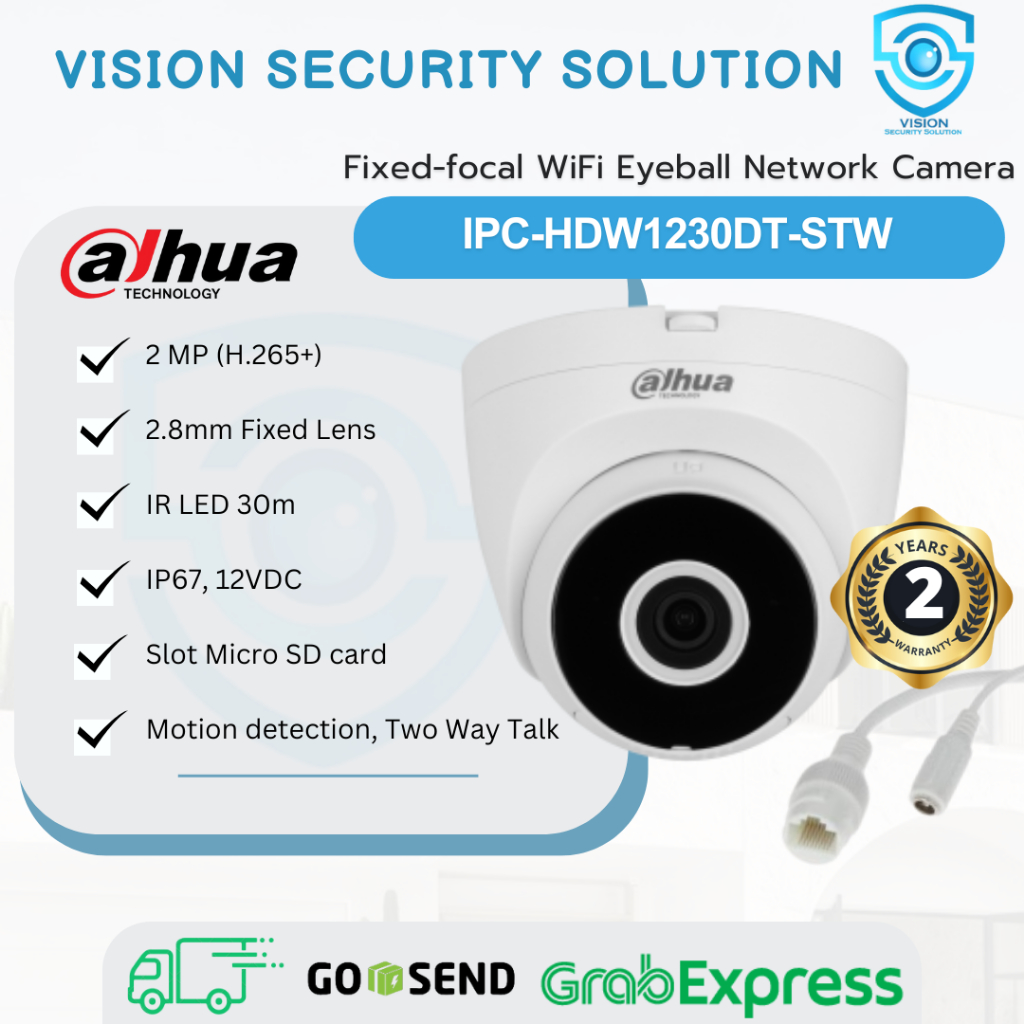 Jual Dahua IPC-HDW1230DT-STW 2MP IP CCTV Indoor Two-way talk Wifi ...