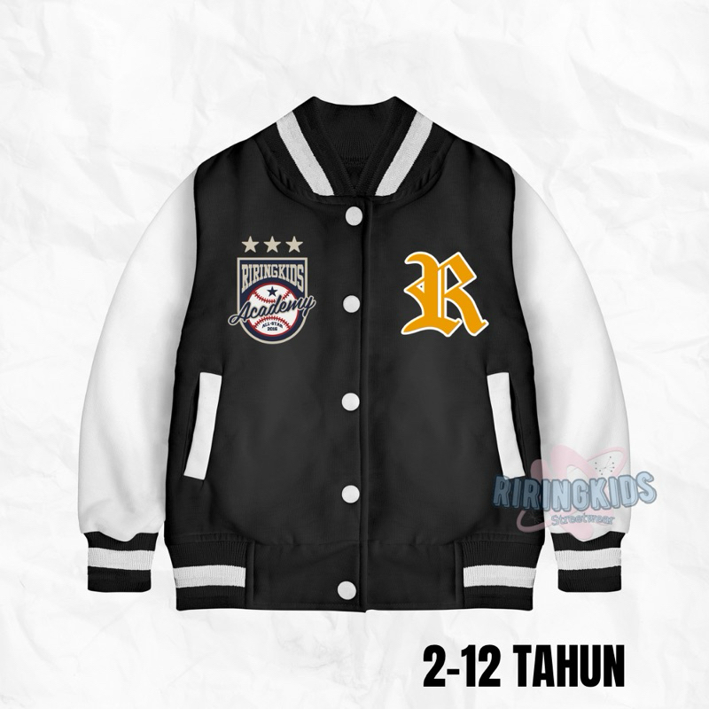 Jual Riringkids | Varsity Jacket Baseball Anak Inisial R Laki Laki ...