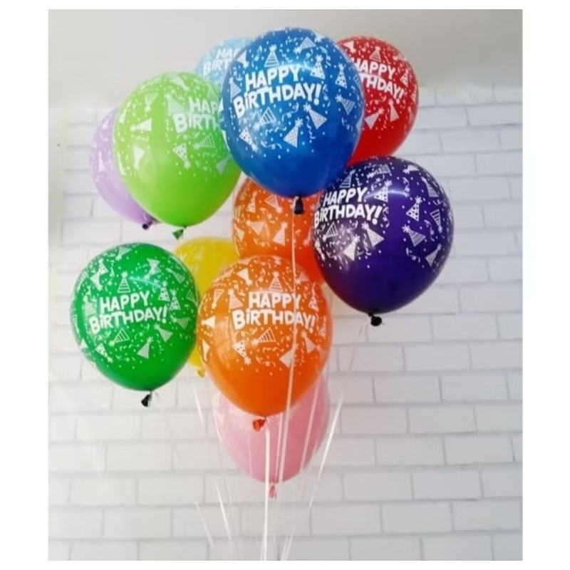 Jual Balon latex hbd/happy birthday/balon ulang tahun | Shopee Indonesia
