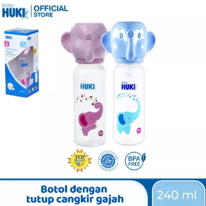 Jual HUKI Botol PP BP Elephant 240 ml/ Botol Susu dengan Tutup Botol ...
