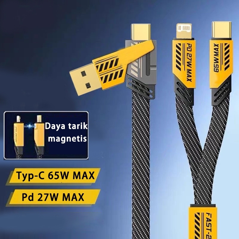 Jual 4-in-1 Data Cable USB Type C For Android/IOS 15PD 65Watt Super ...