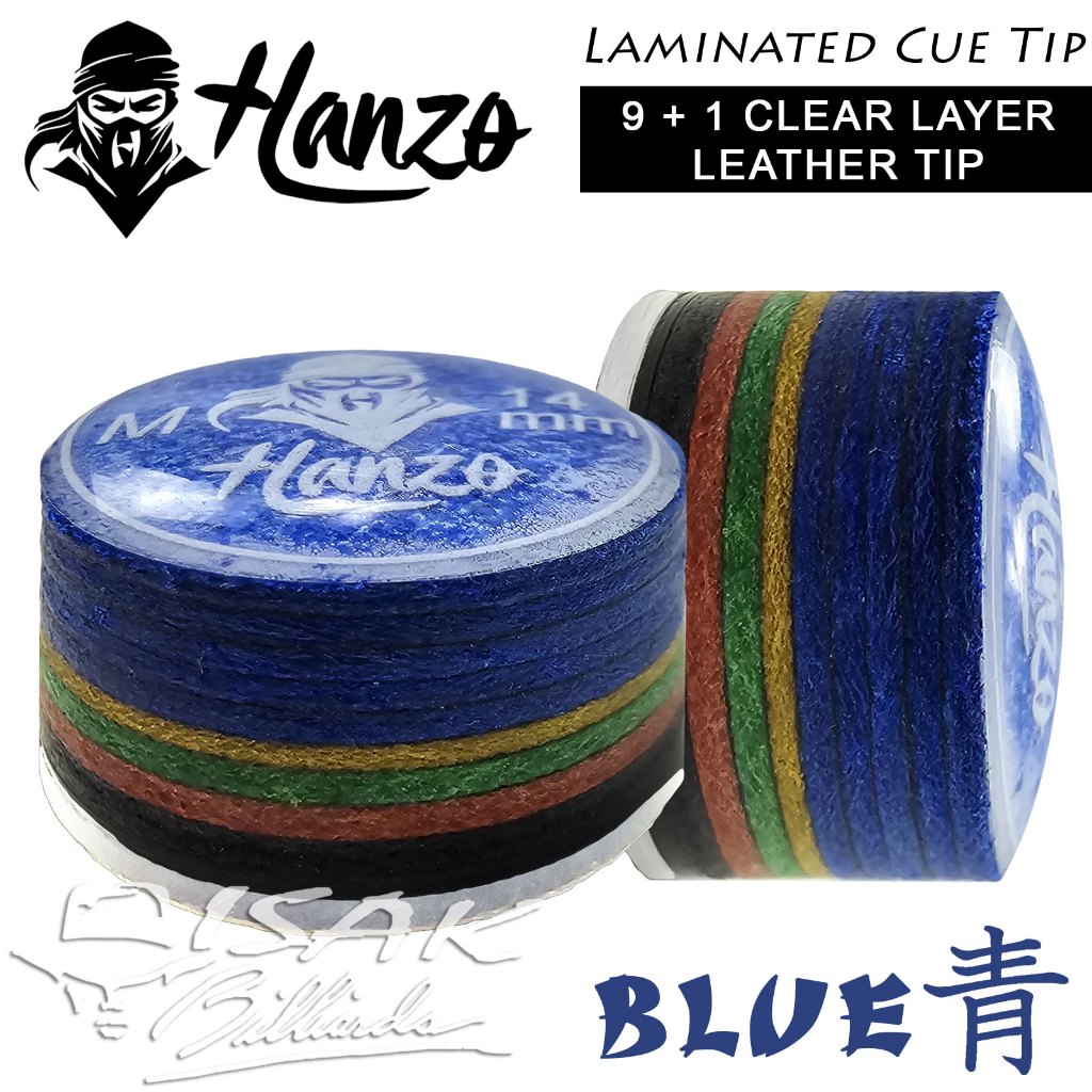 Jual Hanzo Rainbow Clear Cue Tip | Blue Laminated Playing Kepala Stick ...