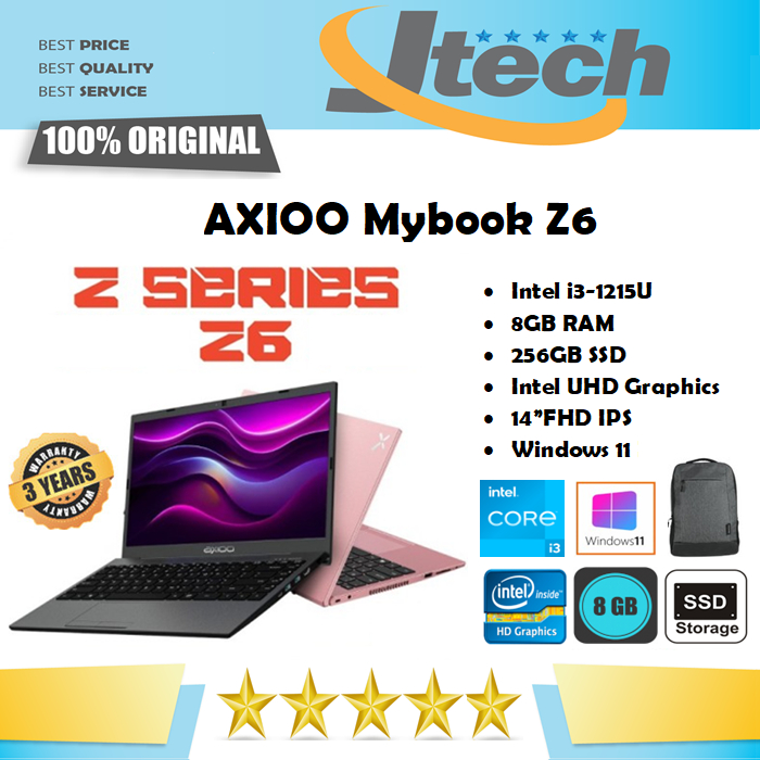 Jual AXIOO Mybook Z6 - i3-1215U - 8GB - 256GB SSD - 14"FHD - W11 | Shopee Indonesia