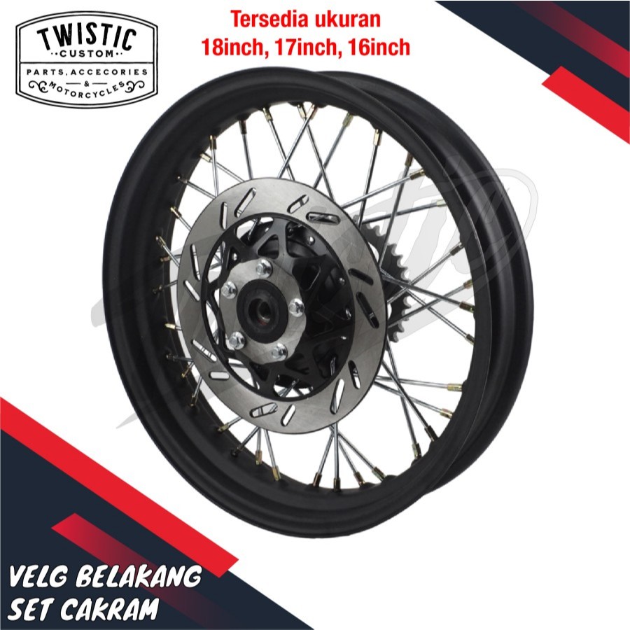 Jual Velg Belakang Set Tromol Jari Jari Cakram Piringan Gear Disc Brake ...