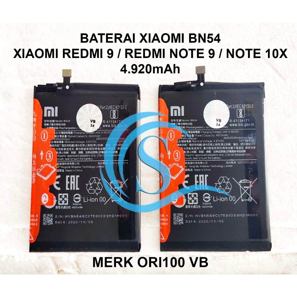 Jual Baterai BN54 Xiaomi Redmi 9 / Xiaomi Note 9 Original 100 VB ...