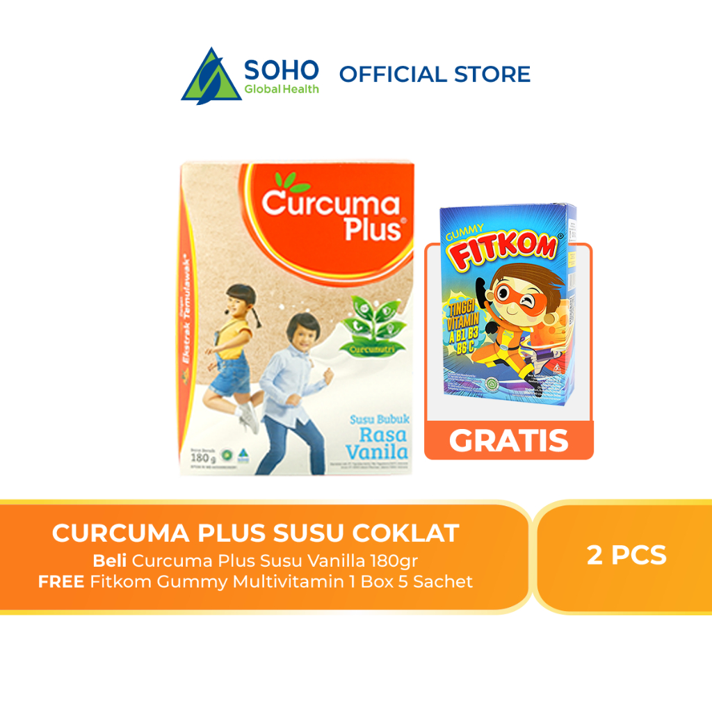 Jual Beli 1 Curcuma Plus Susu Rasa Vanilla 180g GRATIS Fitkom Gummy ...