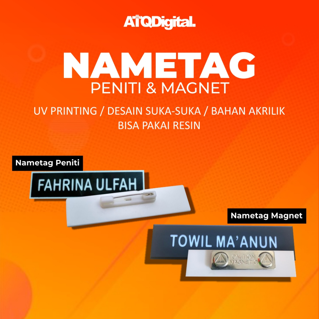 Jual NAMETAG CUSTOM ATQDIGITAL | Shopee Indonesia