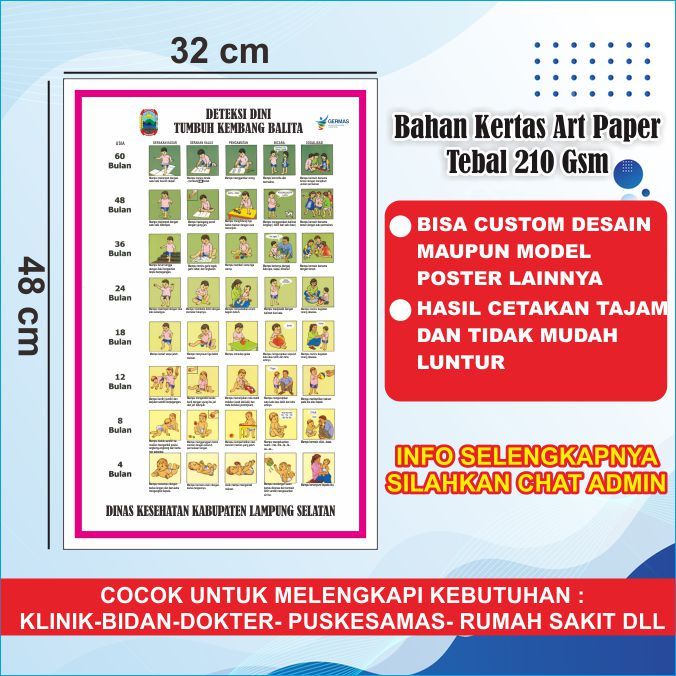 Jual ( BISA COD ) Poster Deteksi Dini Tumbuh Kembang Balita, Poster ...