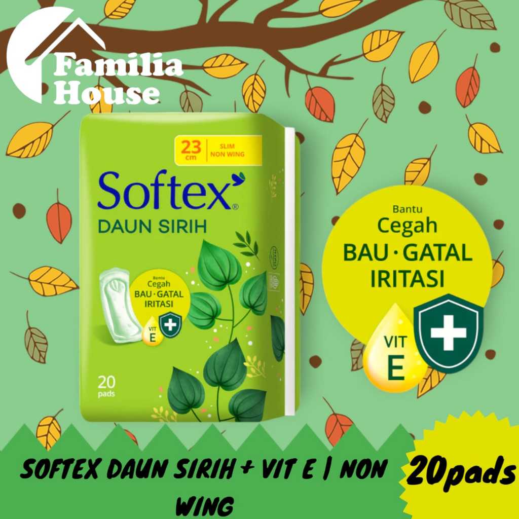 Jual Softex Daun Sirih + Vitamin E Non Wing 23Cm 20 pads Pembalut Daun ...