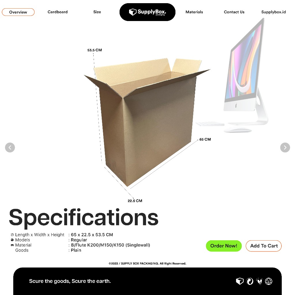 Jual KARDUS BOX PACKAGING 65 x 22.5 x 53.5 CM | Kardus | Cardboard ...