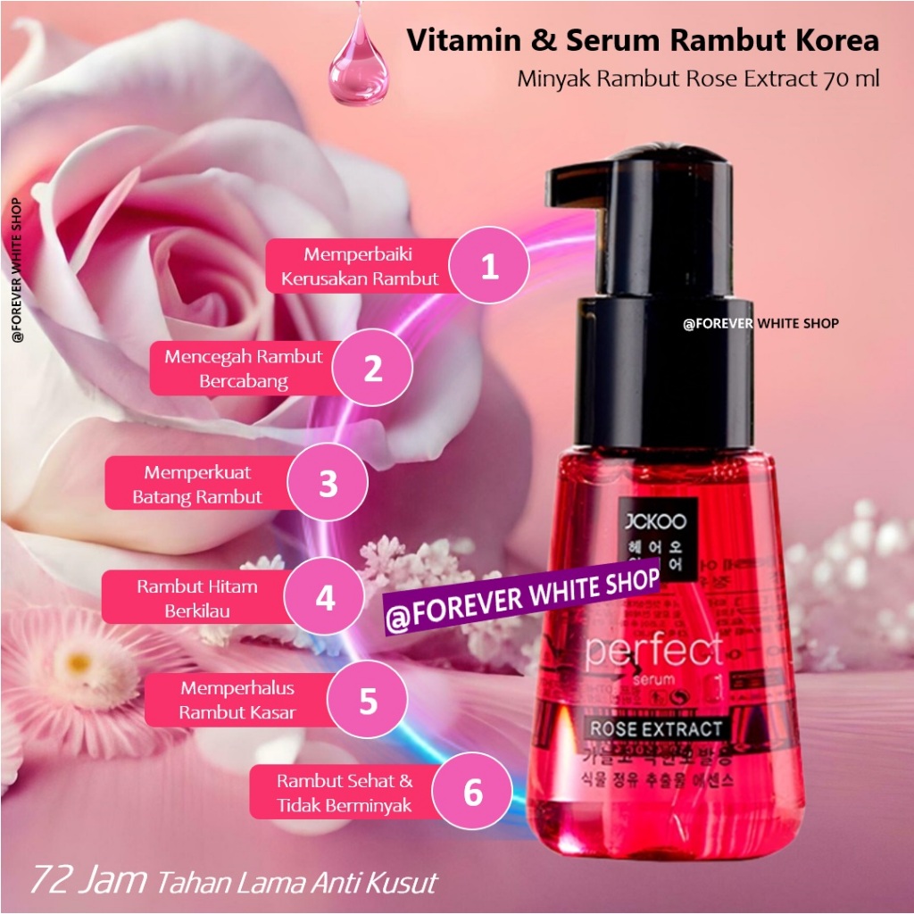 Jual Termurah - JCKOO Korean Premium Hair Serum Rambut 70 ML Rose ...