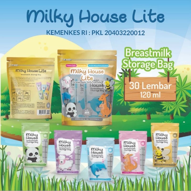 Jual Kantong Asi Milky House 120ml Plastik Asip 120ml Breastmilk Storage Bag 120ml isi 30pcs ...