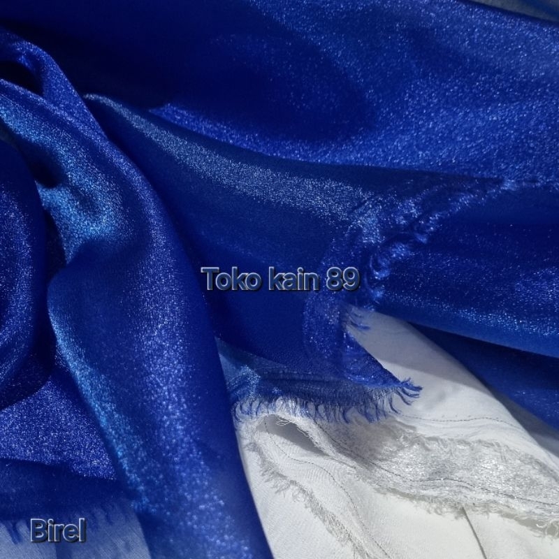 Jual kain organza pasir/crinkle metalik/sparle gliter/organza crystal ...
