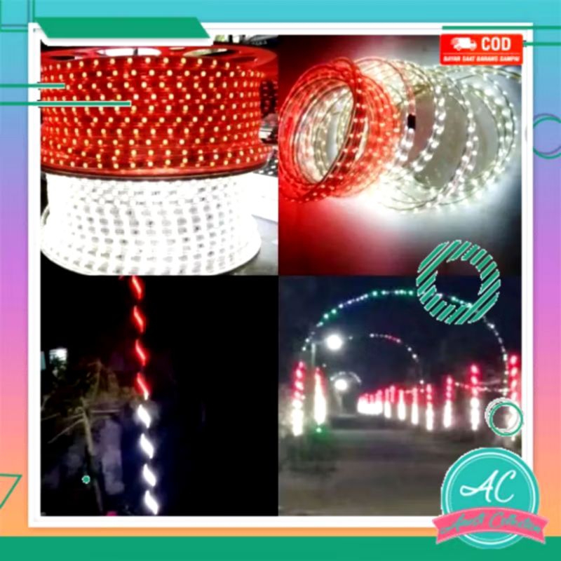 Jual Lampu LED Strip Merah Putih Lampu Hias Tiang Gapura Agustusan ...