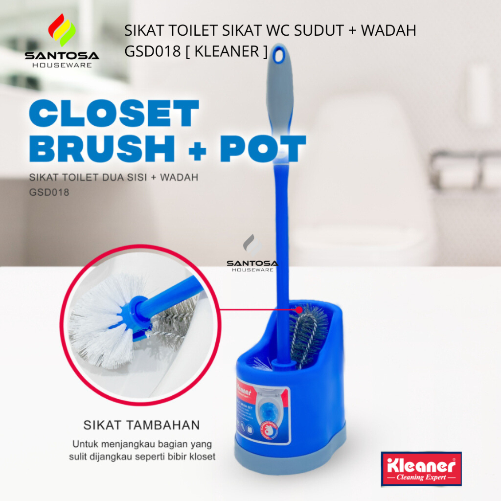 Jual Sikat Toilet Sikat Wc Sudut + Wadah GSD018 [ Kleaner ] | Shopee ...