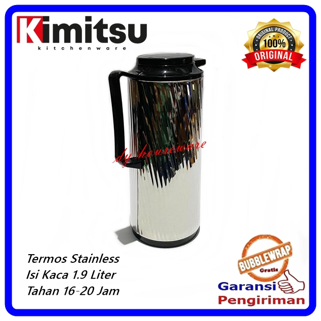 Jual Termos Air 1.9 Liter Stainless Steel Thermos Stainless Isi Kaca ...