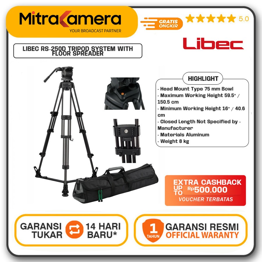 Jual Libec RS-250D Tripod System with Floor Spreader | Shopee Indonesia