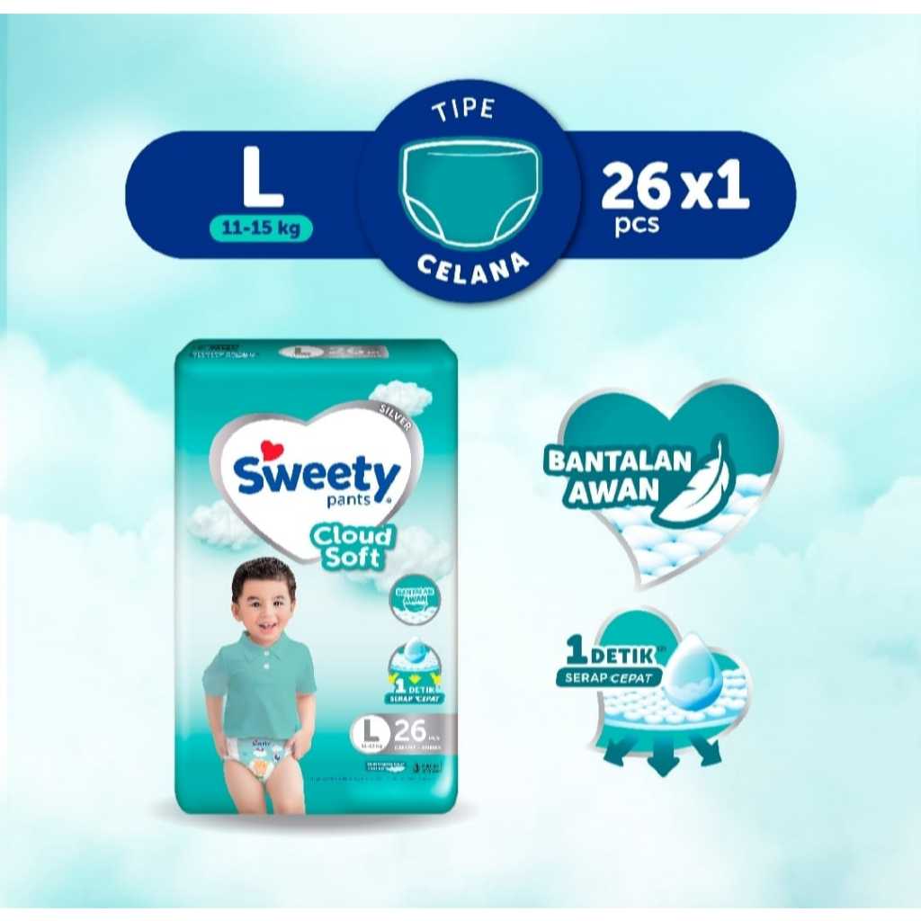 Jual Sweety Silver Pants Cloud Soft L26 Popok Celana Baby Diapers | Shopee Indonesia