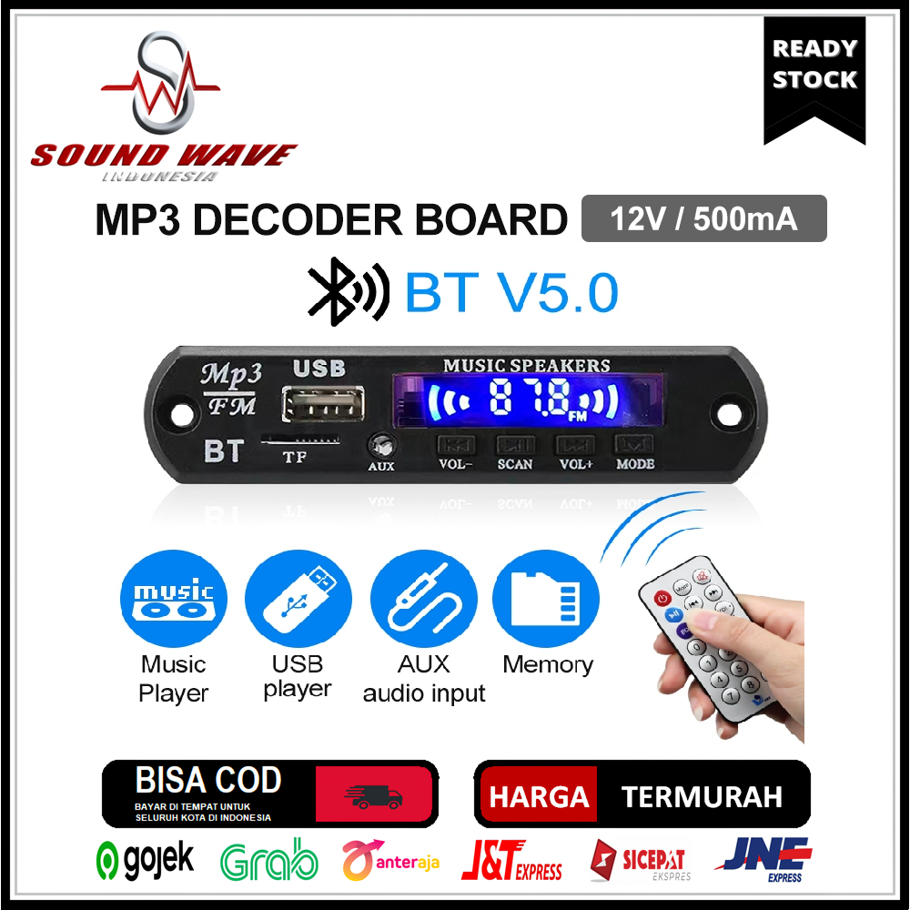 Jual KIT MP3 BLUETOOTH USB VTF-108BT V8.6 AUX FM RADIO 12V MODUL ...