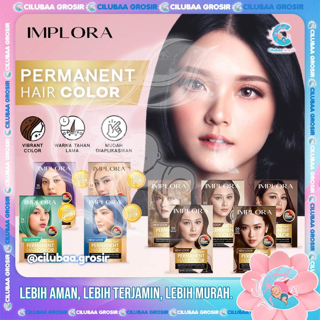 Jual IMPLORA New Permanent Hair Color Semir Rambut || Cat Rambut ...