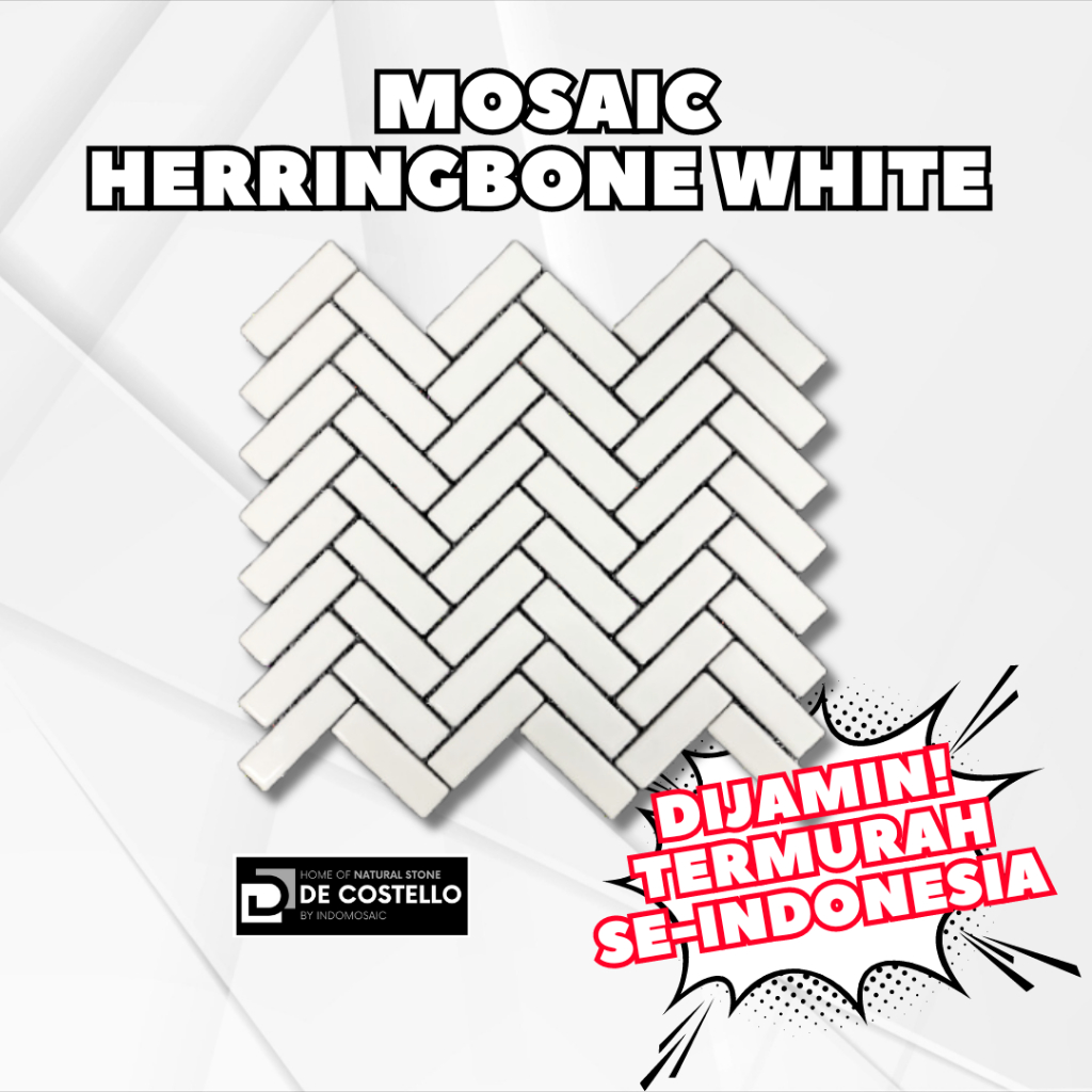 Jual Keramik Mosaic Herringbone White - Stone Deco Indonesia | Shopee ...